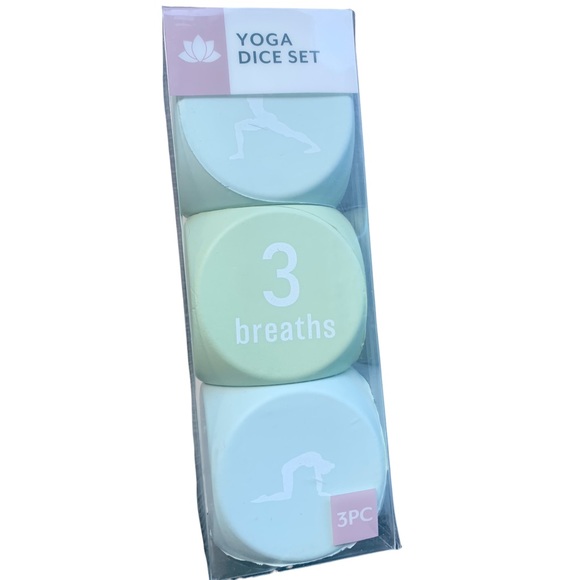 Other | Nwt Yoga Dice Set 2 Calming Blues And 1 Serene Green 6 Sided ...